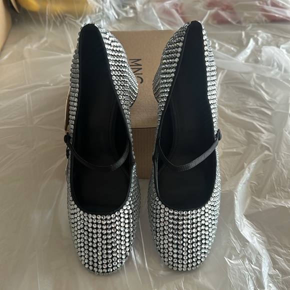 Mango | Shoes | Mango Rhinestone Mary Jane Block Heel | Poshmark